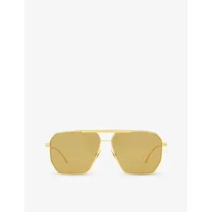 Bottega Veneta Pilot Metal Sunglasses - Gold