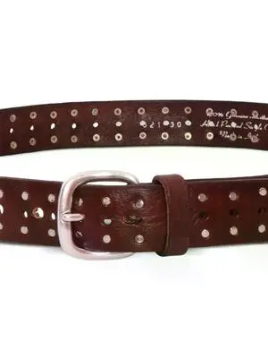 ALBERTO LUTI Studded Leather Belt