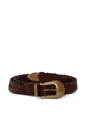 ALBERTO LUTI Braided Leather Belt - Brown