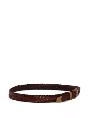ALBERTO LUTI Braided Leather Belt - Brown
