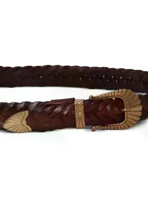 ALBERTO LUTI Braided Leather Belt - Brown