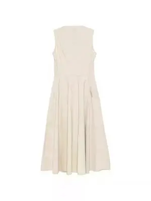 Dkny V-neck Midi Dress With Pockets