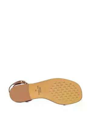 Patrizia Pepe Buckled Flat Sandals - Brown