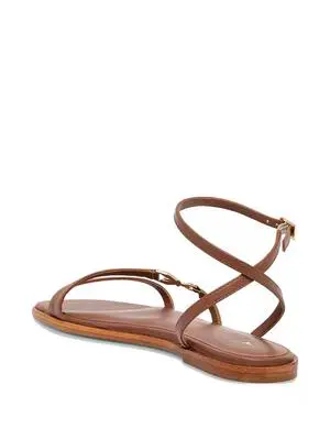 Patrizia Pepe Buckled Flat Sandals - Brown