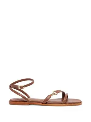 Patrizia Pepe Buckled Flat Sandals - Brown