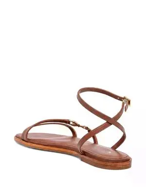 Patrizia Pepe Buckled Flat Sandals - Brown