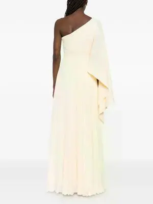 Solace London Maci Pleated One-shoulder Maxi Dress - Yellow