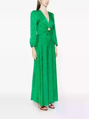 Sandro Floral Jacquard Cut-out Maxi Dress