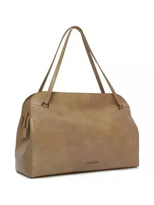 ORTIGNI Lido Leather Tote Bag With Shoulder Straps - Neutrals