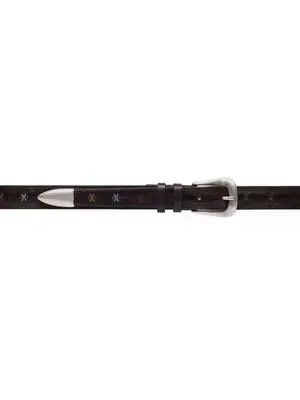 Orciani Leather Belt With Silver-tone Buckle