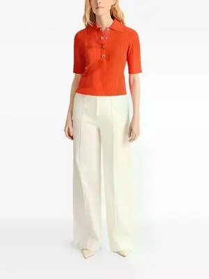 Fusalp Vera Ribbed Polo Top - Orange