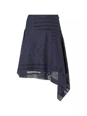 Fendi Lace-panelled Skirt - Blue
