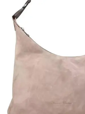 Brunello Cucinelli Leather Shoulder Bag With Zip Closure - Neutrals