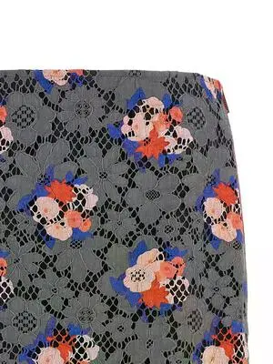 Fendi Floral-pattern Lace Midi Skirt - Grey