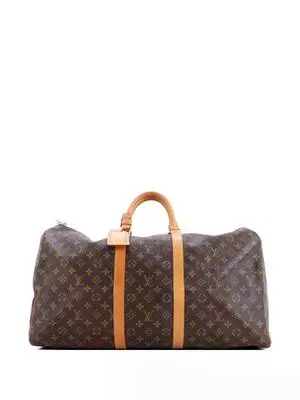 LOUIS VUITTON Keepall 55 Monogram Canvas Travel Bag - Brown