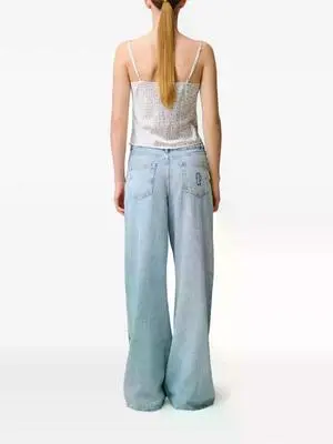Claudie Pierlot Embroidered Wide-leg Jeans