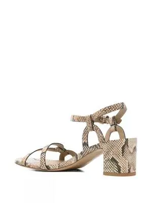 DEL CARLO Printed Snakeskin Knot Sandals