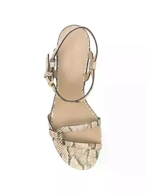 DEL CARLO Printed Snakeskin Knot Sandals