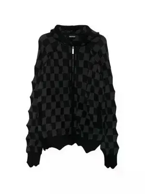 MADFRENZY Checkerboard Zip Up Hoodie