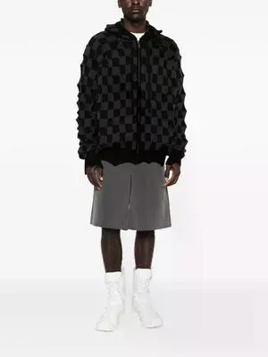 MADFRENZY Checkerboard Zip Up Hoodie