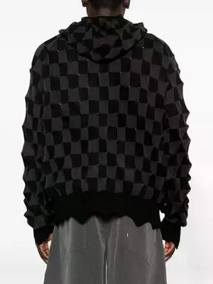 MADFRENZY Checkerboard Zip Up Hoodie
