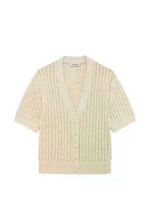 ANINE BING Flynne Open-knit Cardigan - Neutrals