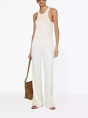 ANINE BING Aden Plissé Palazzo Pants - Neutrals