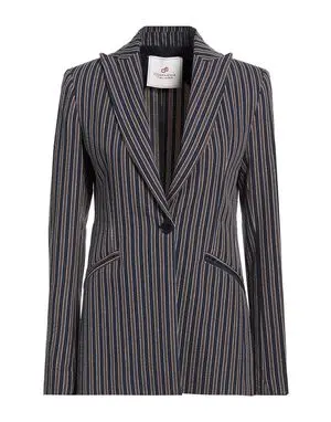 COMPAGNIA ITALIANA Striped Single-breasted Blazer