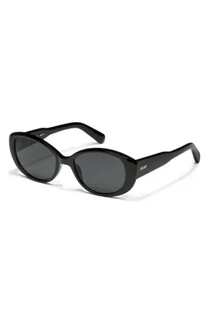 Quay 55mm Round Frame Sunglasses - Black/smoke