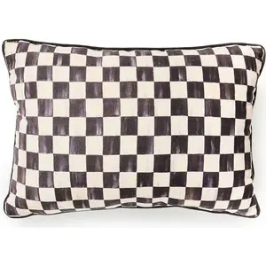 MACKENZIE-CHILDS Courtly Check Print Outdoor Lumbar Pillow - Black