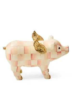MACKENZIE-CHILDS Check Flying Pig Figurine