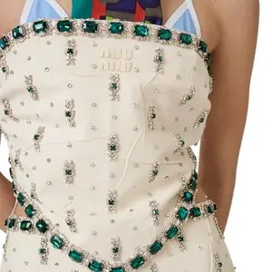 Miu Miu Embroidered Canvas Top