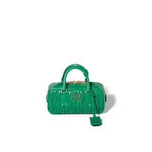 Miu Miu Arcadie Matelassé Nappa Leather Bag - Mango
