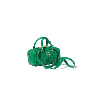 Miu Miu Arcadie Matelassé Nappa Leather Bag - Mango