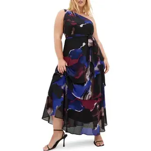 City Chic Tiered Ruffle Dress - Fade