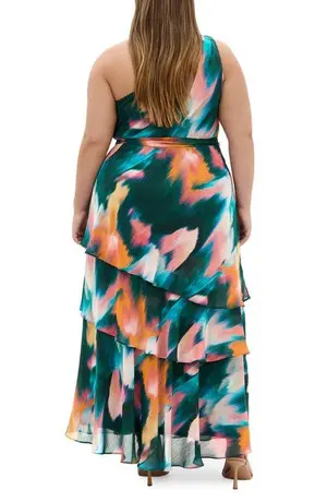 City Chic Tiered Ruffle Dress - Rendezvous