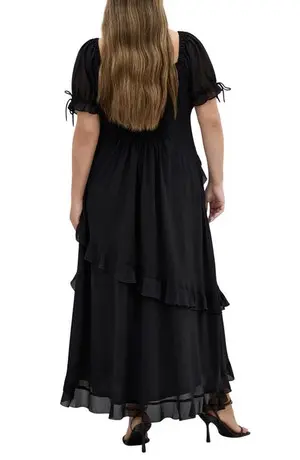 City Chic Shayla Ruffle Trim Maxi Dress
