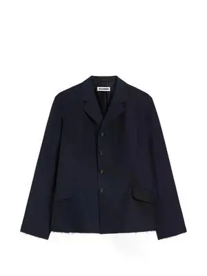 JIL SANDER Wool Poplin Jacket - Blue