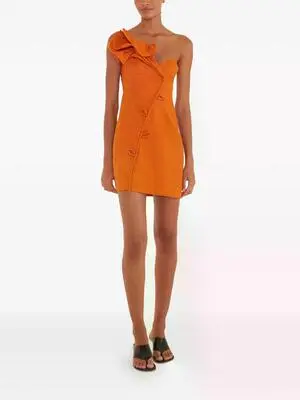 Farm Rio Ruffle One-shoulder Mini Dress