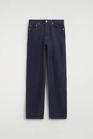 Cos Chord Straight-leg Jeans In Dark Wash - Indigo