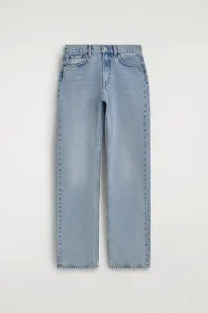 Cos COS Chord Straight-Leg Jeans In Dark Indigo Wash Light Blue