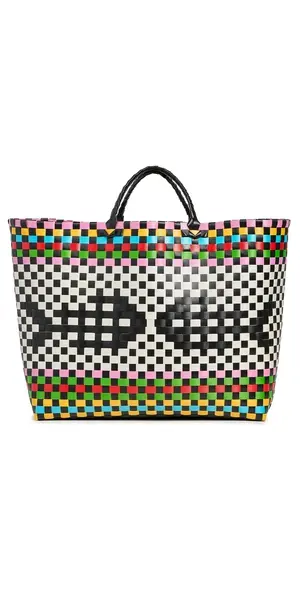 Farm Rio Contrast Fish Woven Tote