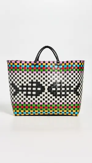 Farm Rio Contrast Fish Woven Tote