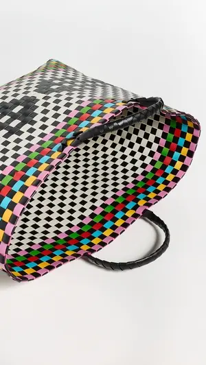 Farm Rio Contrast Fish Woven Tote