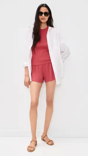 Donni. Pointelle Tap Shorts
