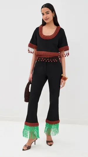 Rosie Assoulin Macrame Pizzants Pants