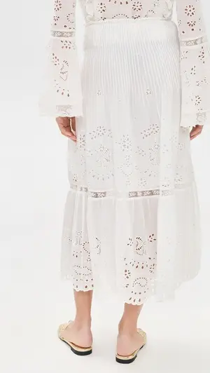 LoveShackFancy Mallow Eyelet Voile Skirt