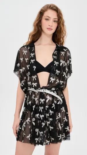 Norma Kamali Super Oversized Boyfriend Mini Dress
