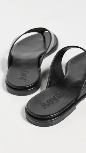 AeydĒ Amaya Nappa Leather Sandals - Black
