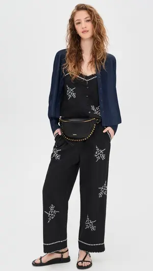 The Great. Weekend Hanky Embroidery Pants